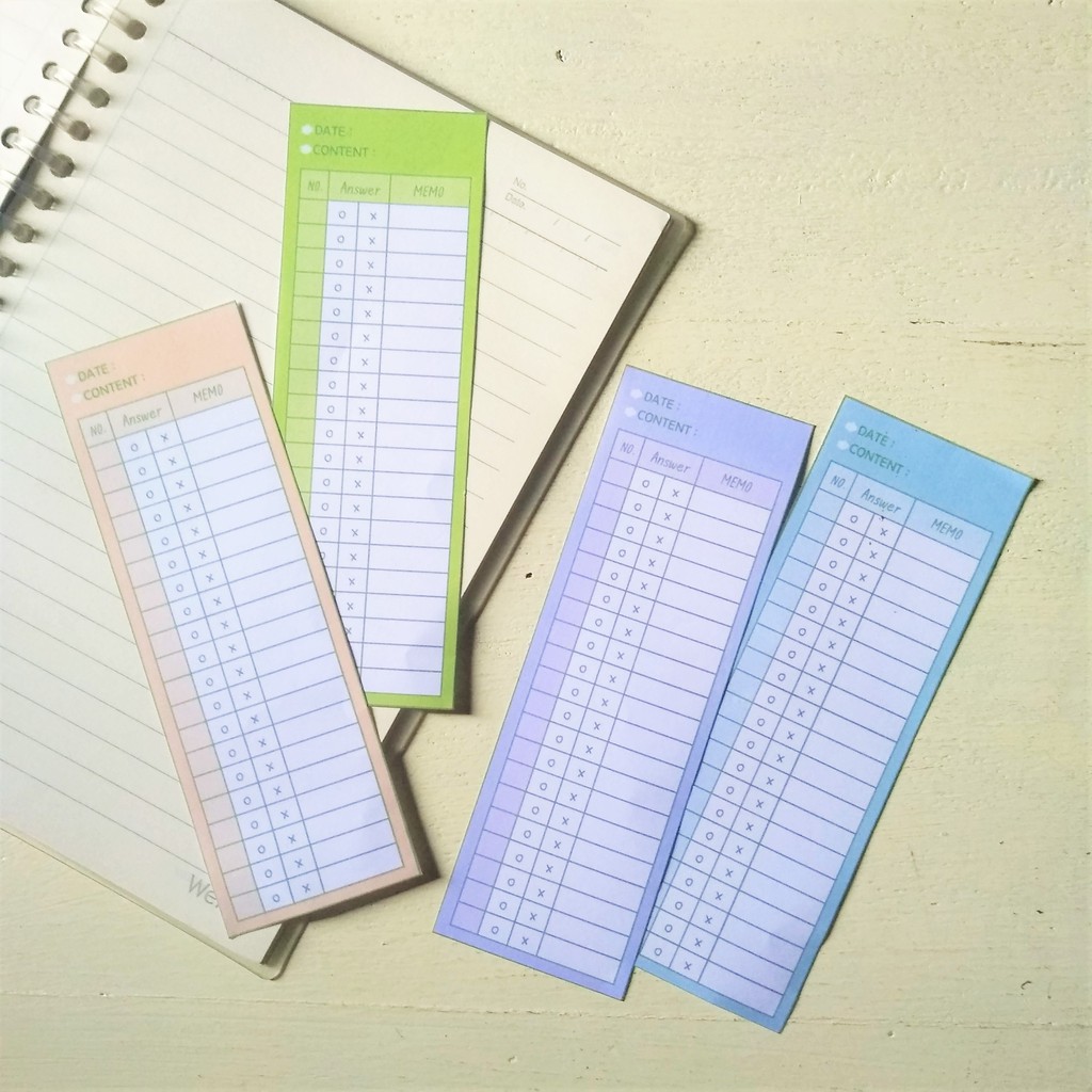 Omr Sheet OX Notes Memo Study Planner Exam Notepad Korean Memopad ...
