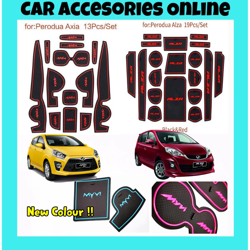🔥NEW COLOUR🔥Perodua Axia & Perodua Alza Interior Slot Mat Storage Tank ...