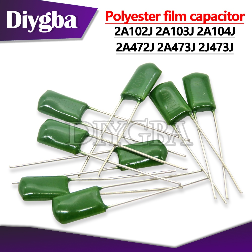 50PCS Polyester film capacitor 1nF 1.5nF 2.2nF 100nF 2A102J 2A103J ...