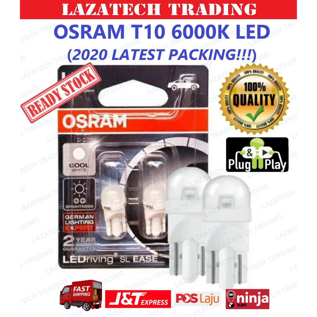 LATEST!!! OSRAM T10 LED (6000k) (2020 LATEST PACKING) SUPER COOL WHITE ...