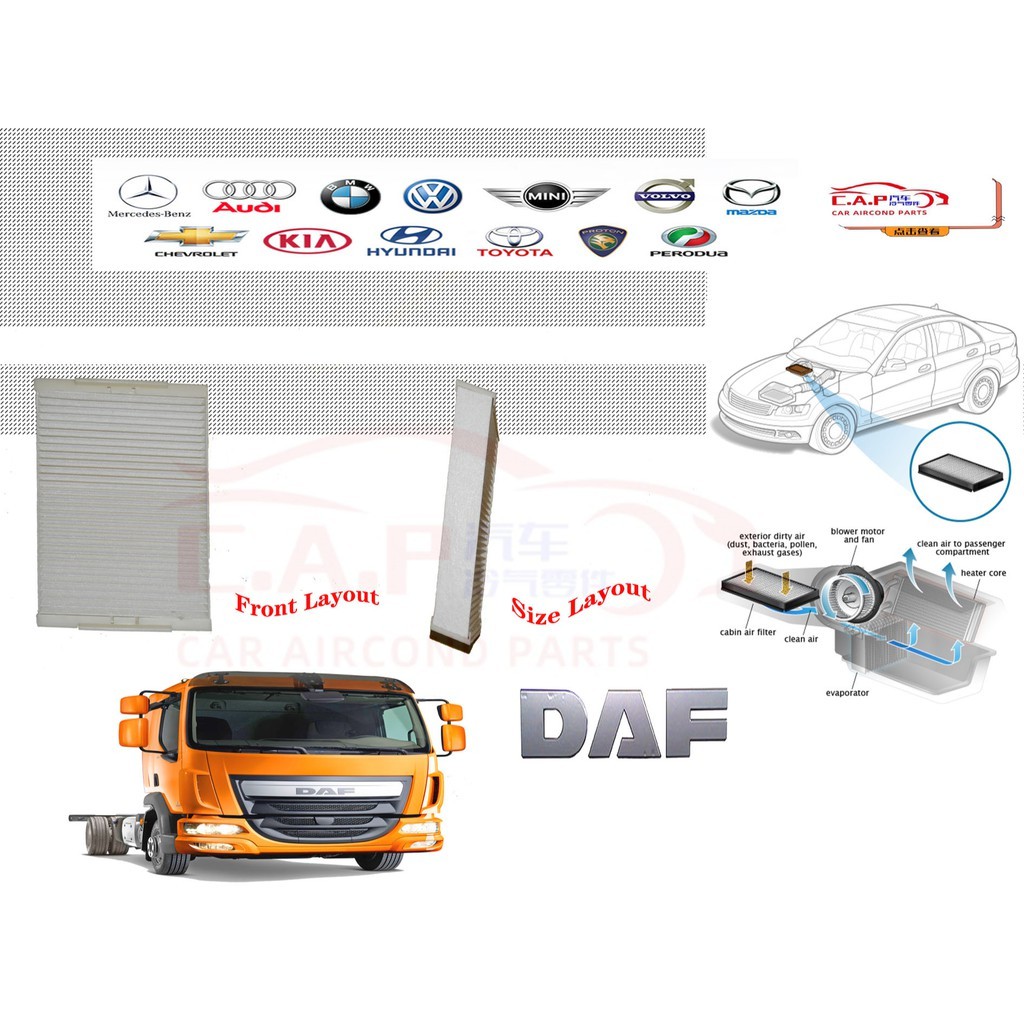 Cabin Air Filter DAF CF Truck 1 ( 06600093 ) | Shopee Malaysia