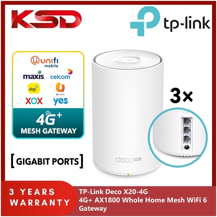 TP-Link Deco X20-4G AX1800 4G LTE Modem Direct Sim Card Mesh Router ...