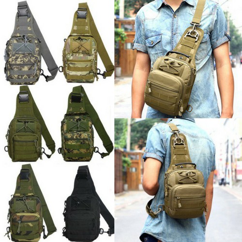 Army Military Tactical Shoulder Bag Chest Sling Travel Cross Body Beg ...