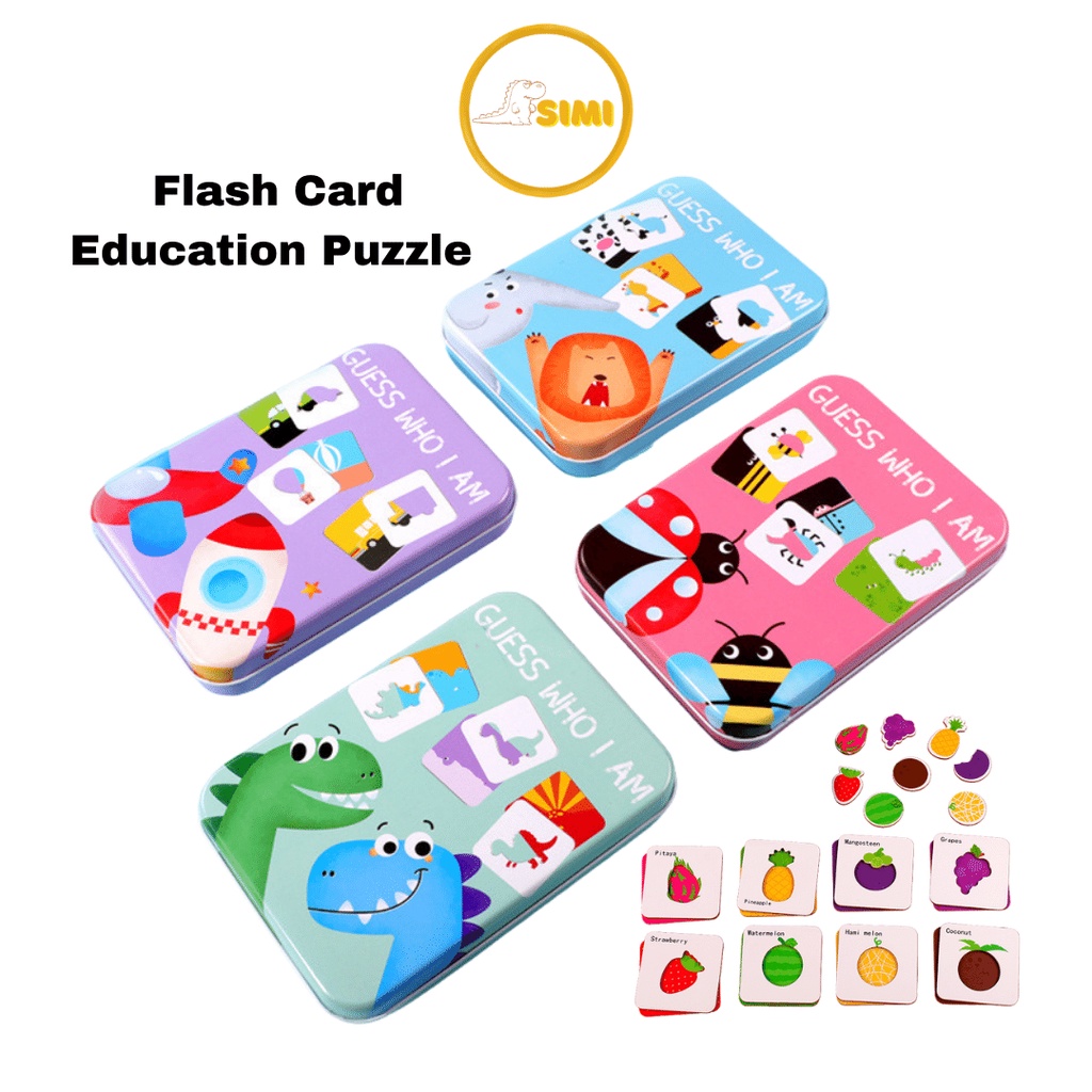 24pcs Matching Flash Card Puzzle Education Learning for baby children ...