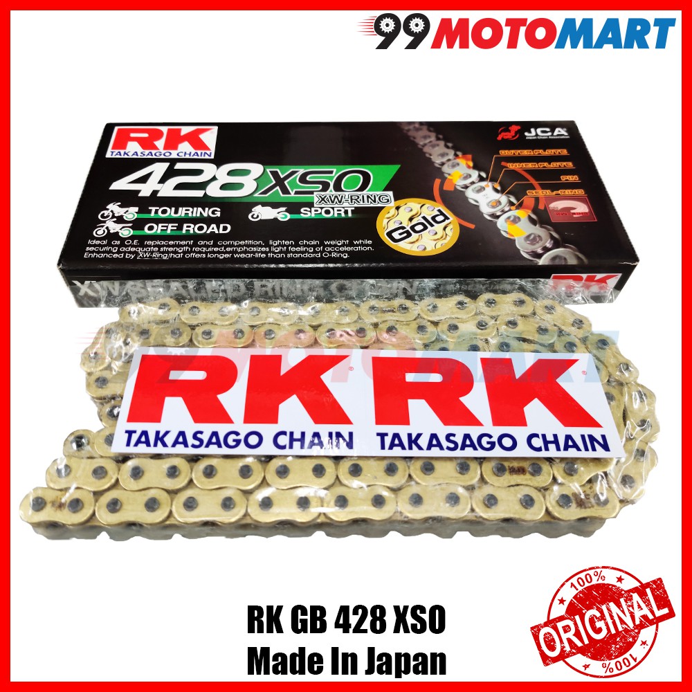 RK 428 XSO XW-RING Gold Racing Chain JAPAN Original GB428XSO XW RING ...