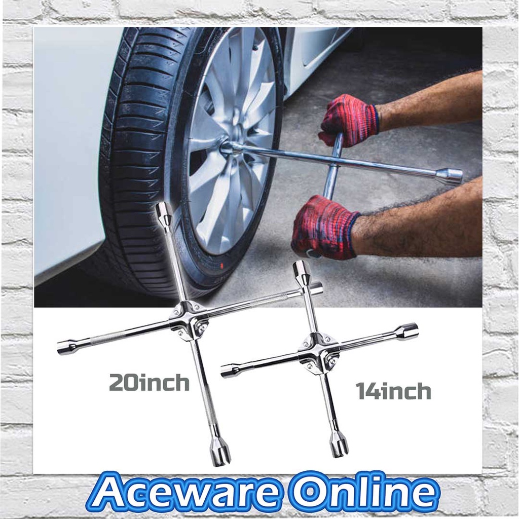 Heavy Duty Cross Rim Wrench 14inch 20inch For Car Emergency Tyre Change ...