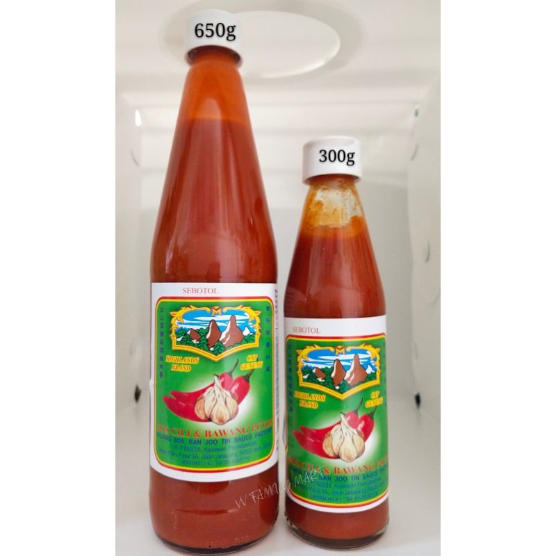 *Ipoh Highlands Brand Sos Cili Bawang Putih 雪山牌 蒜头辣椒酱*300g/650g ...