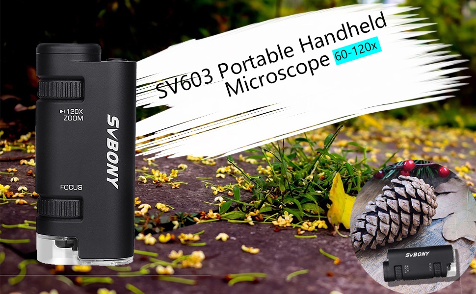 SVBONY SV603 60-120x Microscope Portable Magnification with LED ...