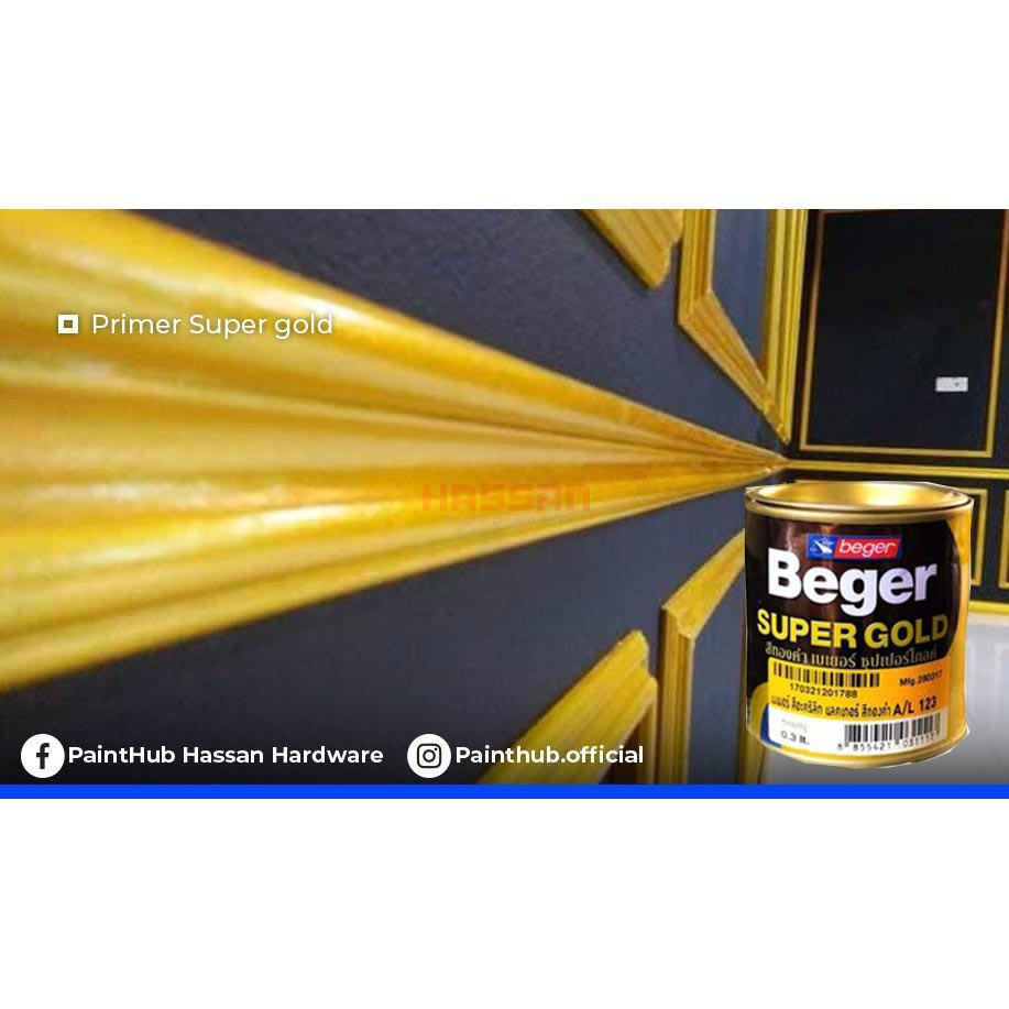 CAT UNTUK SENI LUKIS DALAM RUMAH // Beger Super Gold 1Liter dan 3.8 Liter || Cat berwarna Emas ...