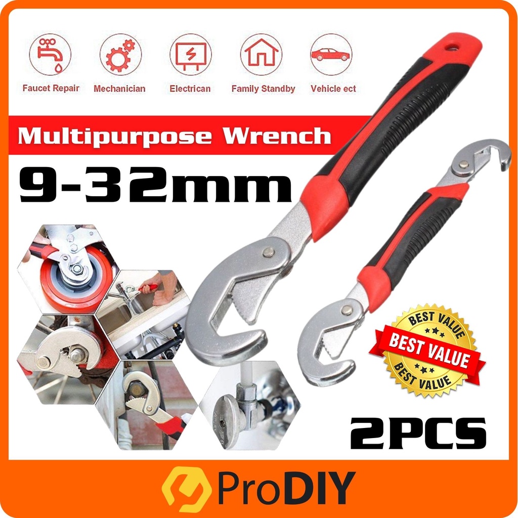 2PCS MULTI-FUNCTION UNIVERSAL QUICK SNAP ADJUSTABLE WRENCH - 12"/ 9" | Shopee Malaysia