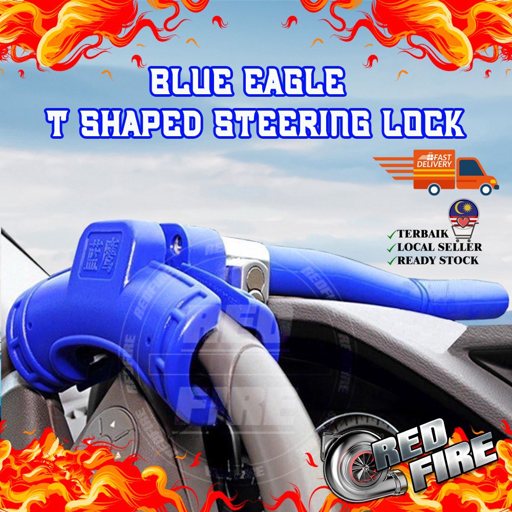 Blue Eagle T Shaped Steering Wheel Car Lock universal high quality Axia ...