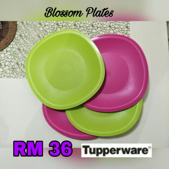 Tupperware Blossom Plates (4) | Shopee Malaysia