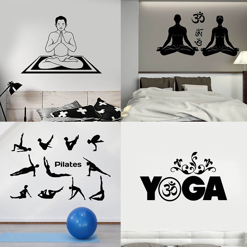 Wall Decal Yoga Ribbons Pilates Gym Relaxation Sport Meditation Room ...