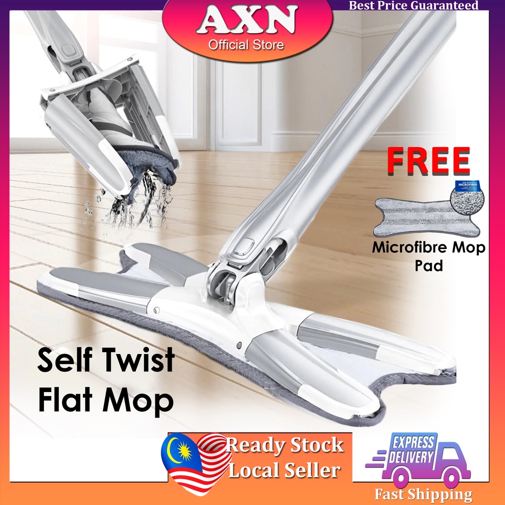 [Shopee Choice] X Shape Hand Free Lazy Mop Hand Free Self-Twisting Flat ...
