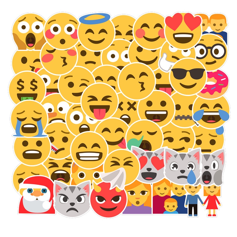 50pcs Emoji Stickers Waterproof Vinyl Reward Stickers for Laptop ...