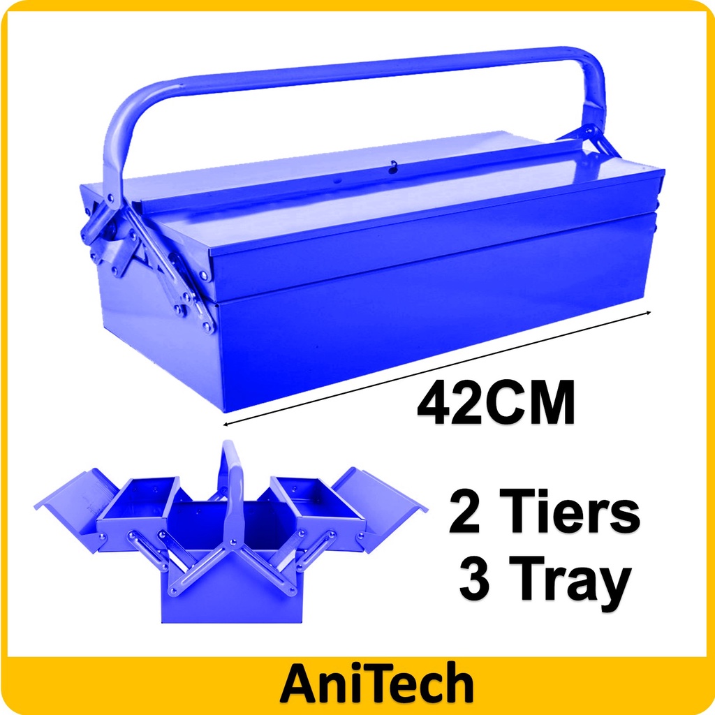 [ USA DESIGN ] 2 Layer Metal Toolbox Tool Box Metal Cantilever 2 Tiers ...