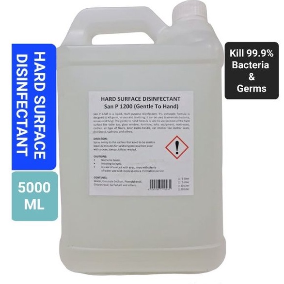 HARD SURFACE DISINFECTANT SAN P 1200(GENTLE TO HAND) 5L | Shopee Malaysia