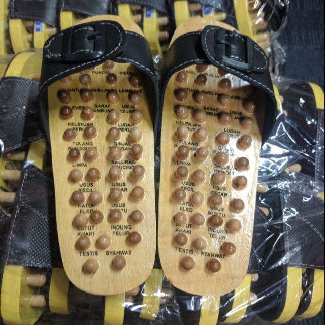 Kasut Selipar Urut Sandalwood Refleksologi Dan Akupuntur Kesihatan ...