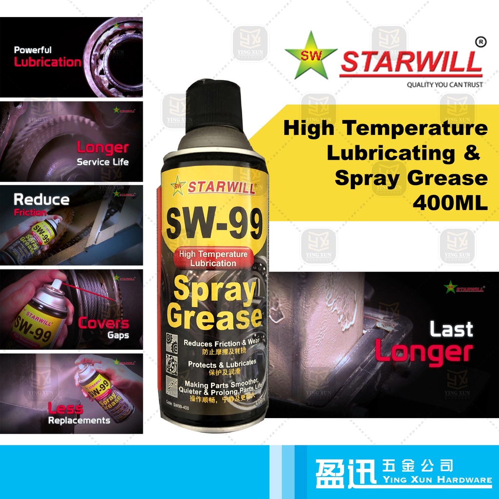 Starwill Spray Grease Sembur Gris High Temperature Lubricant SW99 400ML ...