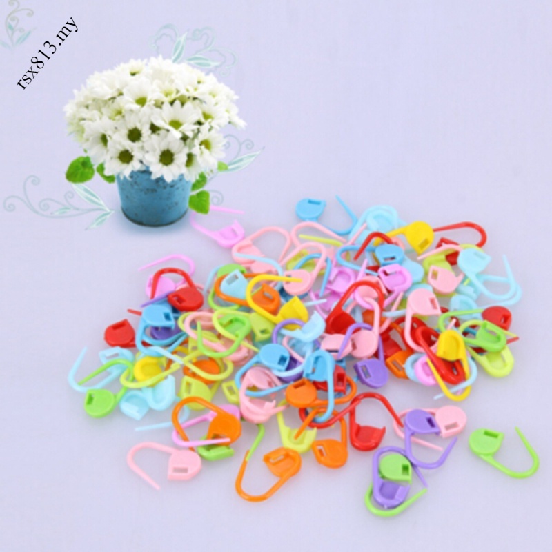 Locking Stitch Marker Lock Pins Plastic Ring Crochet Pins Markers ...