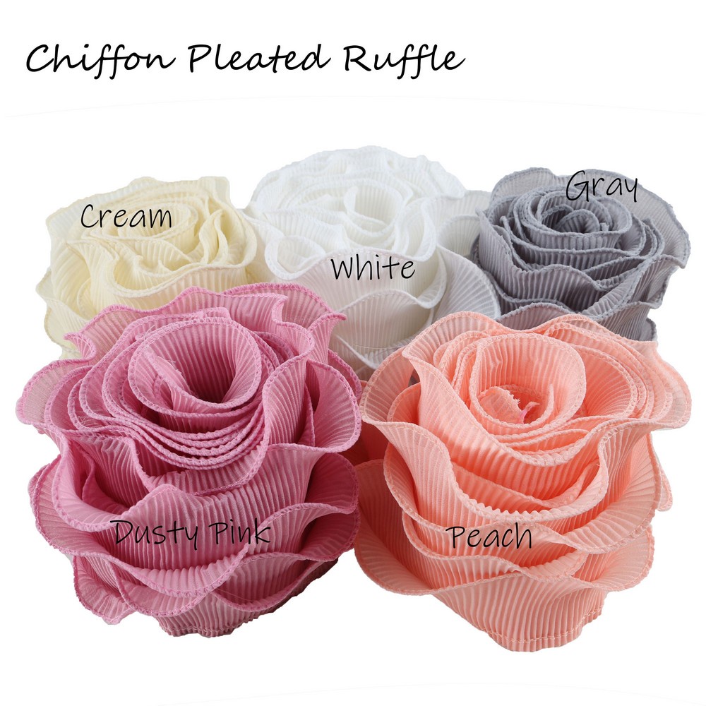 4 Layer Lace Pleated Ruffle Chiffon Lace // Layered Ruffle Border Lace ...