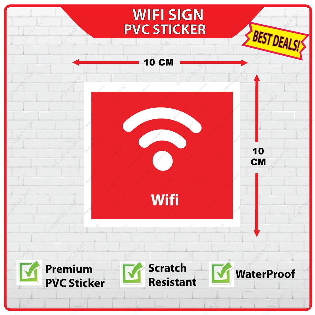 10x10cm PVC Signs Sticker Vinyl Adhensive Sticker ( Waterproof ...