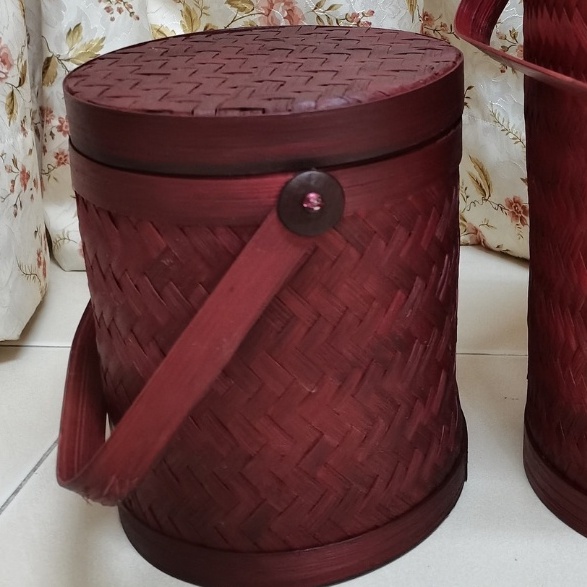 [Cheerfulbee] Handmade Bamboo Art Single-layer Basket Rantang Kotak ...