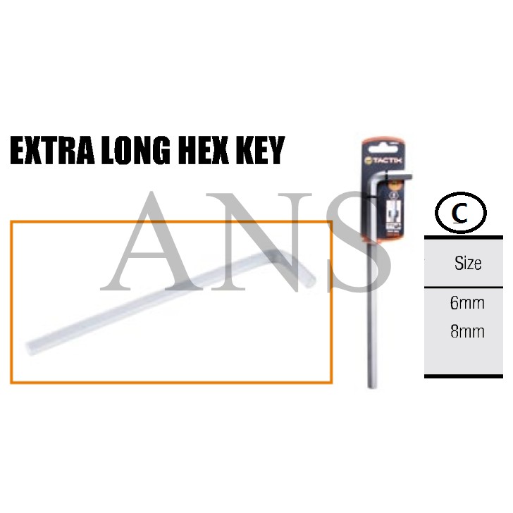Tactix 206120,22 Extra Long Arm Hex Key-SET C ALLEN KEY | Shopee Malaysia