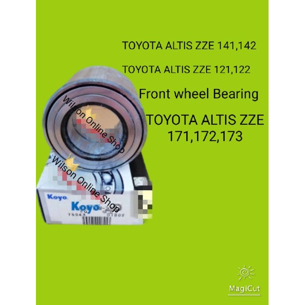 Toyota Altis DAC4074W-3CS80 Front Wheel Bearing ZZE 121/122. ZRE ...