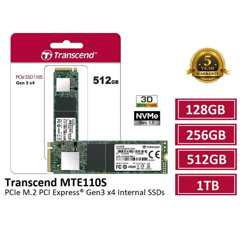 Transcend MTE110S M.2 PCIe NVMe Gen 3x4 SSD | Shopee Malaysia