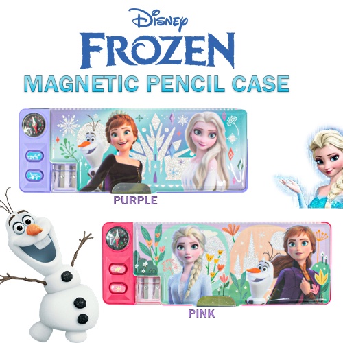 Disney Frozen Pencil Case Magnetic Two Sided For Kids Kotak Pensel ...