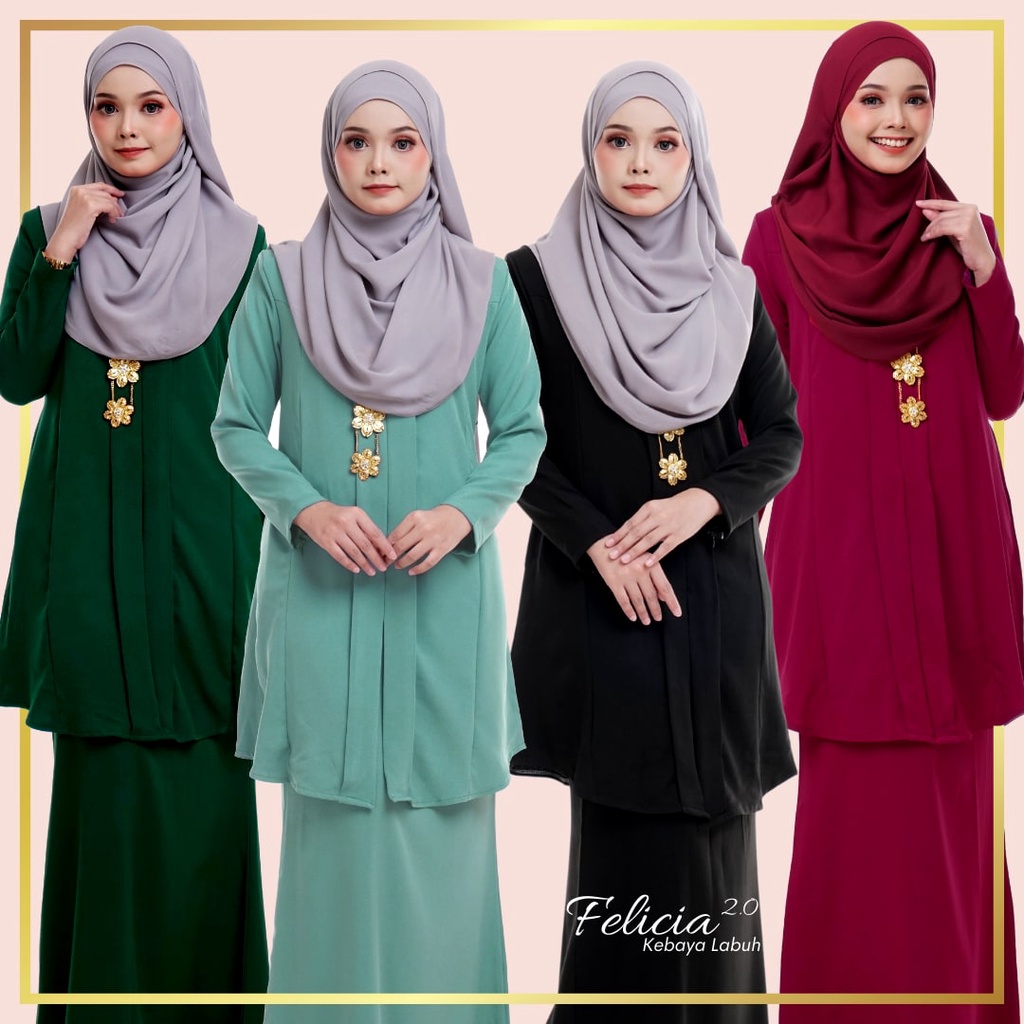 KEBAYA LABUH WOMEN KEBAYA NURSING SELESA SEDONDON PLAIN EXCLUSIVE ...