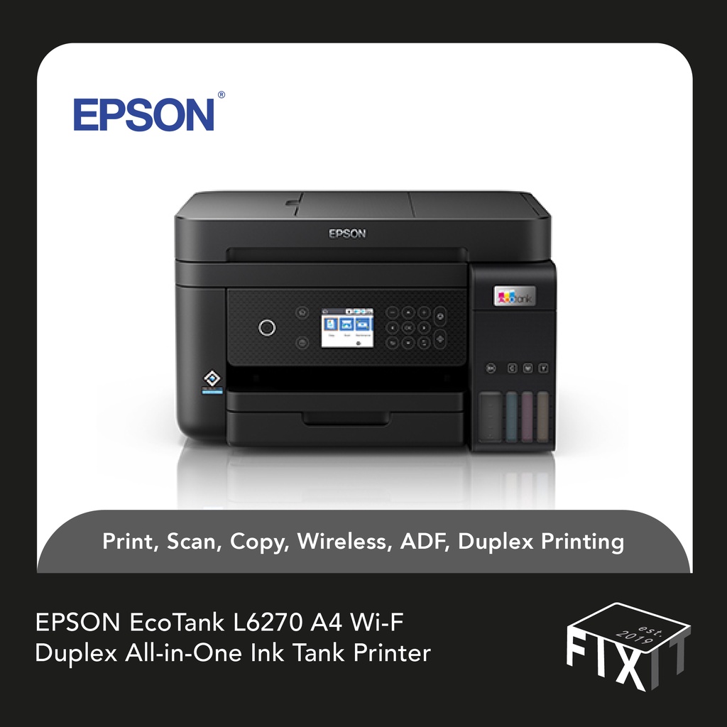 EPSON ECOTANK L6270 (WIRELESS) DUPLEX AIO INK TANK PRINTER | Shopee ...