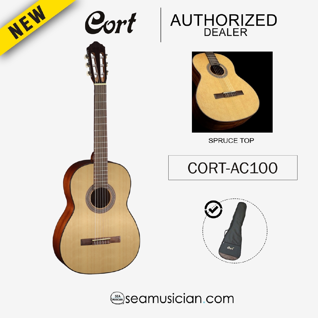 CORT AC-100 CLASSICAL GUITAR WITH BAG (AC100/ AC 100/ Nylon String ...