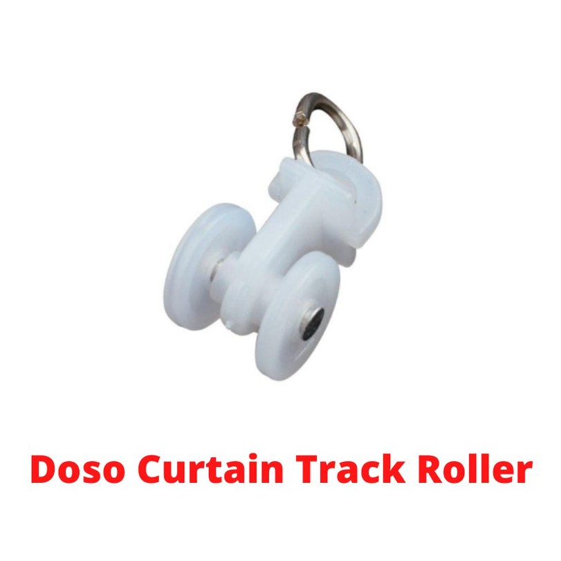[40pcs] DOSO Stainless Steel Plastic Super Curtain Roller Roda Rod ...