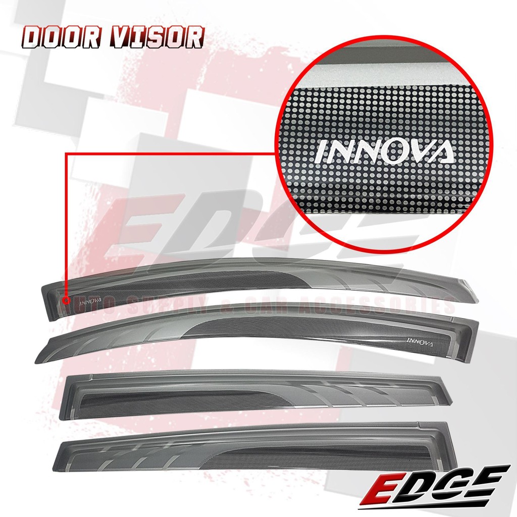 Toyota INNOVA 2005-2015 Door Visor (2 Tone - SBN) // vent window sun ...