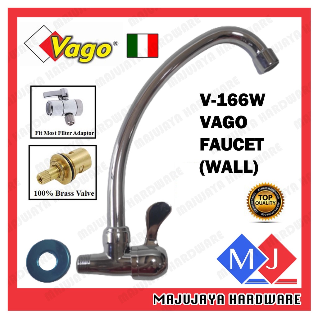 VAGO® ITALY V166-W Heavy Duty Kitchen Wall Mouth Sink Pillar Faucet ...