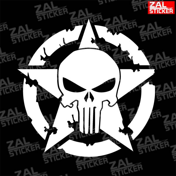 * CAR STICKER PUNISHER STAR ARMY 4X4 SKULL HILUX MYVI AXIA ALZA BEZZA ...