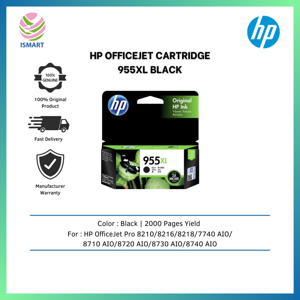 HP Ink Cartridge 955XL High Yield Black Original | Shopee Malaysia