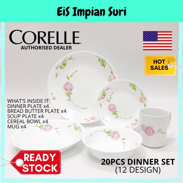 (Ready Stock!!) Corelle Classic 20pcs Dinnerware Set Livingware ...