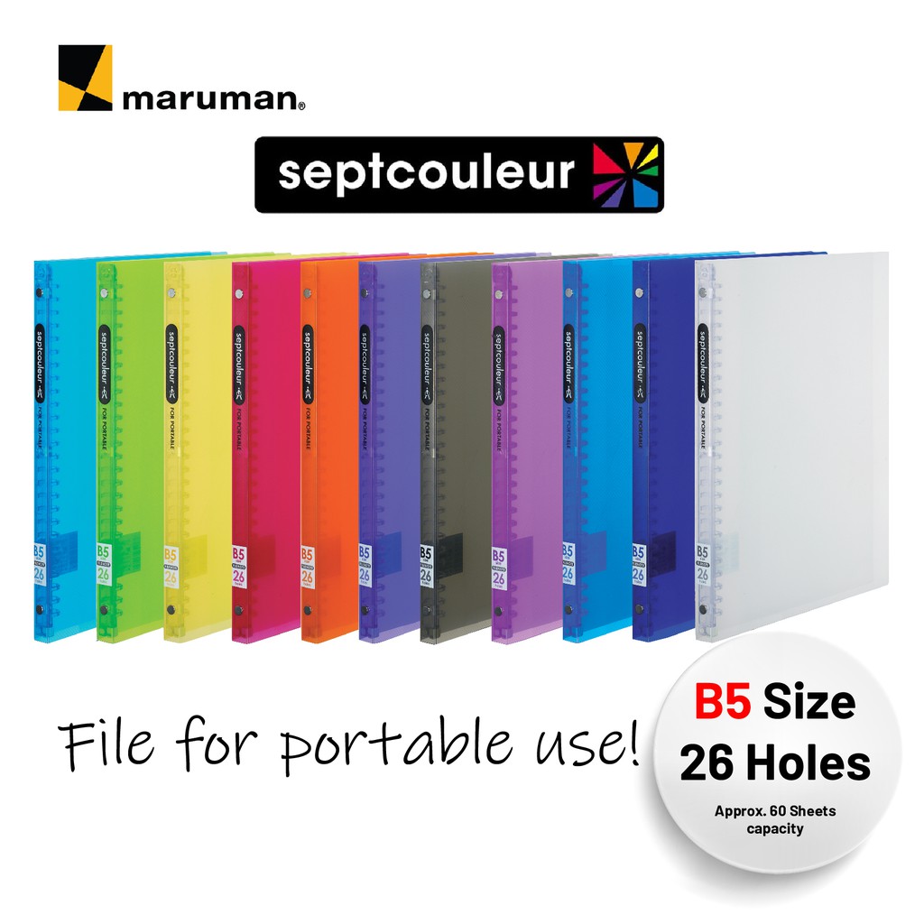 【Maruman】Septcouleur Binder File Notebook Refillable B5 Size F007 ...