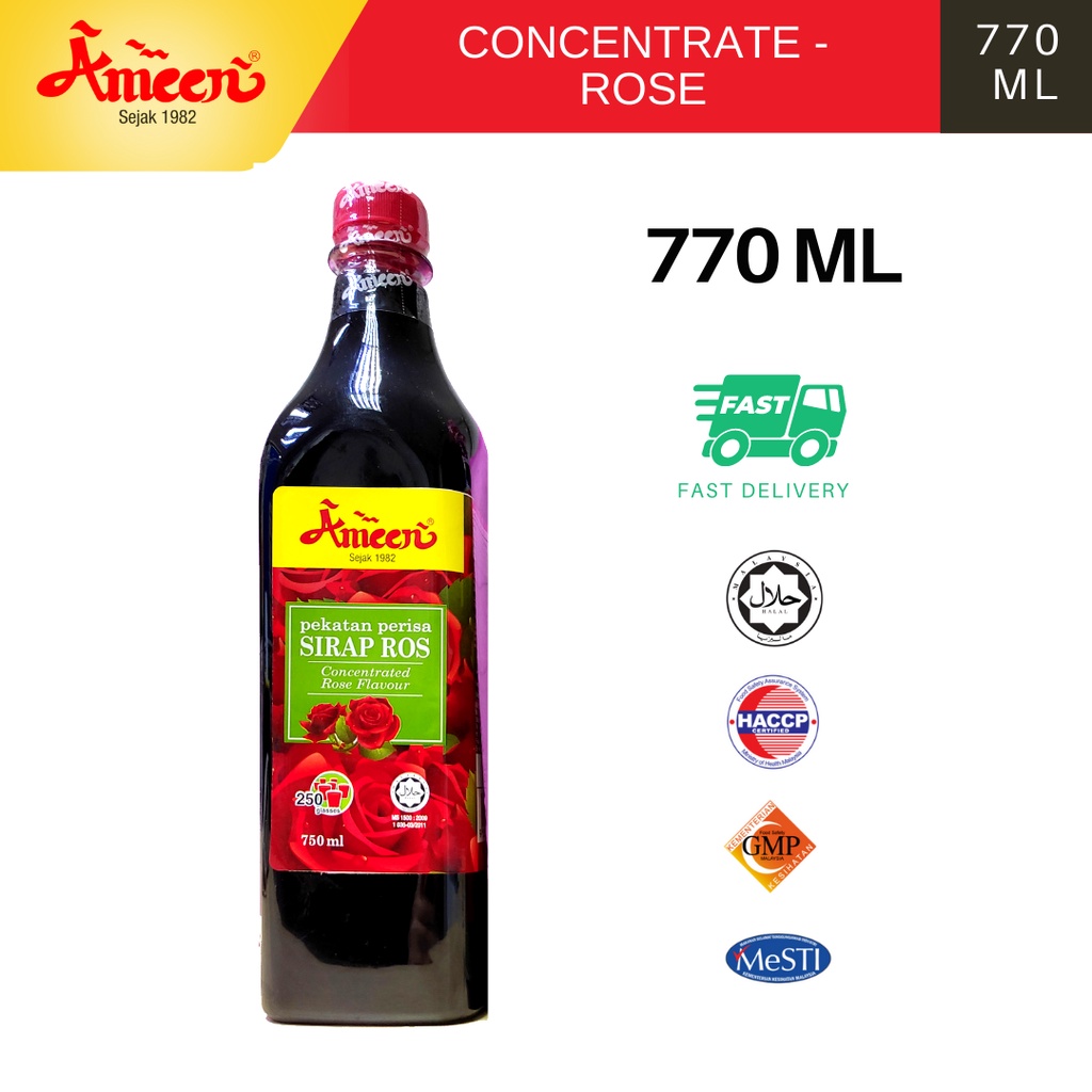 AMEEN Pekatan Sirap Ros Rose Concerntrated 770ml Direct kilang direct ...