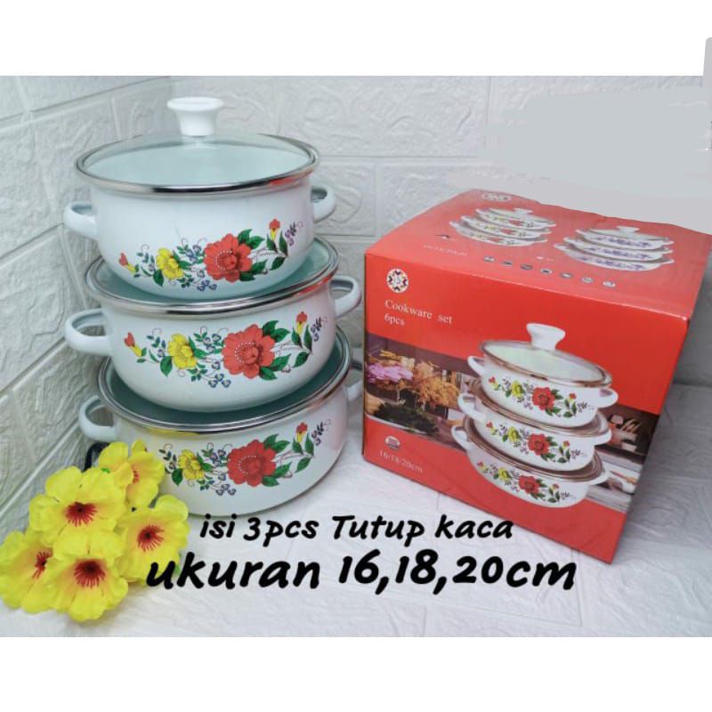 3pcs Flower Pots Plus Glass Lids/3 Stacked Pots/Reona Pots | Shopee ...