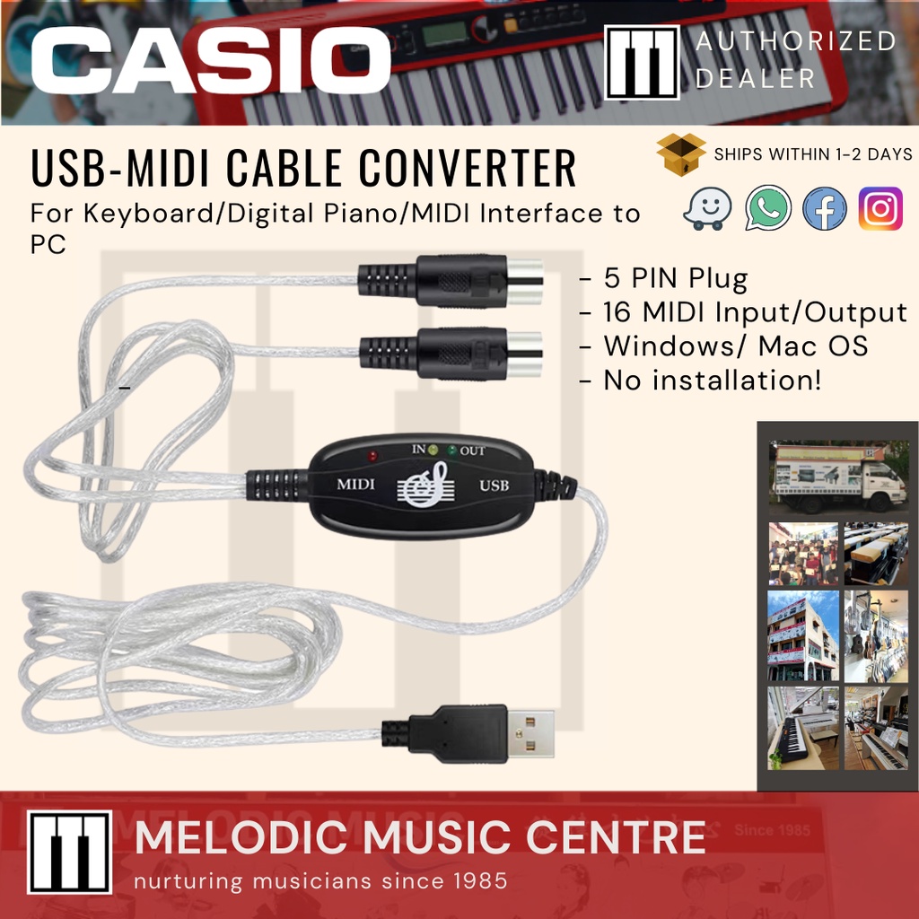 Deviser USB MIDI Cable Converter to PC Keyboard Digital Piano Adaptor ...