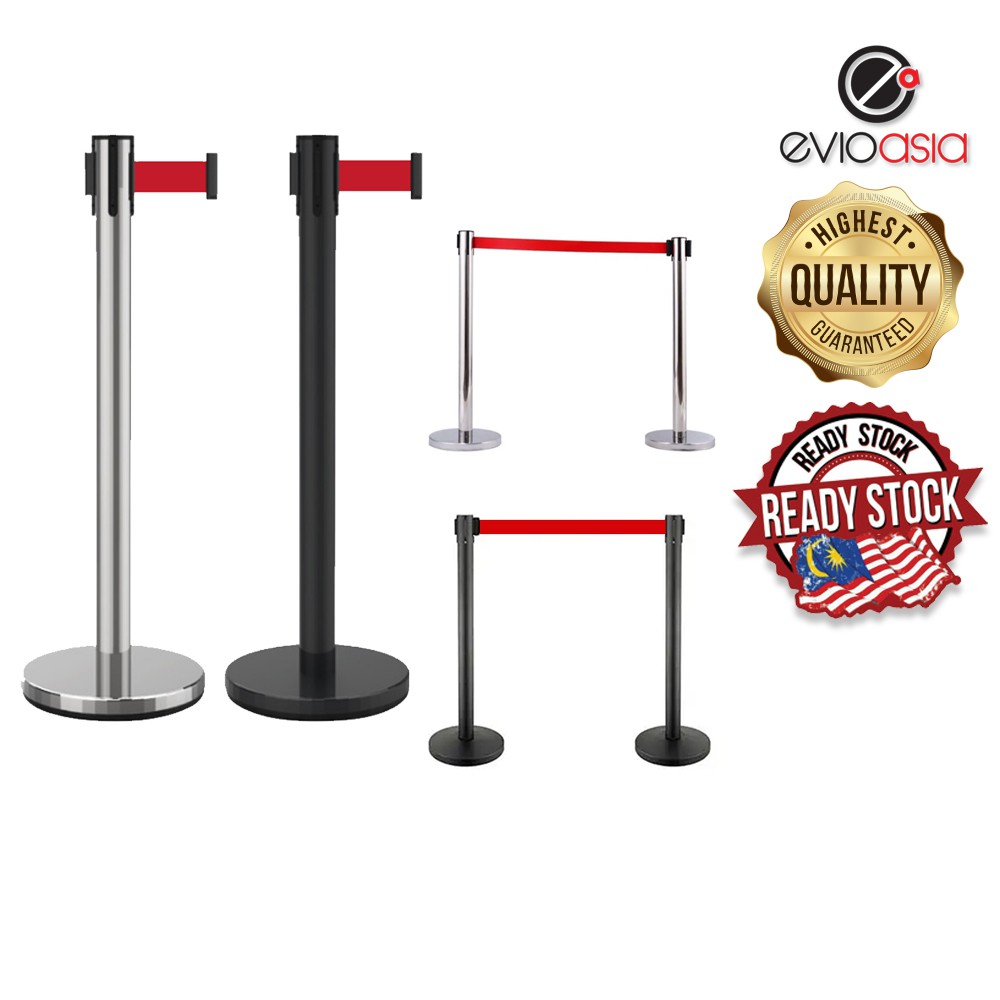 Stainless Steel Queue Pole Stand Retractable Belt, Silver/Black ...