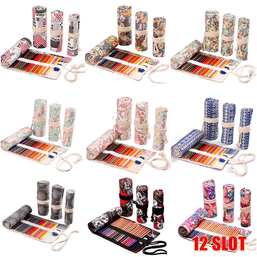 Artist Multipurpose Roll Up Canvas Color Colour 2B Pencil Cosmetic ...