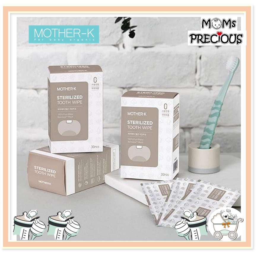 K-Mom Mother-K Sterilized Tooth Wipes (30pcs) 100% Pure Water wipe ...