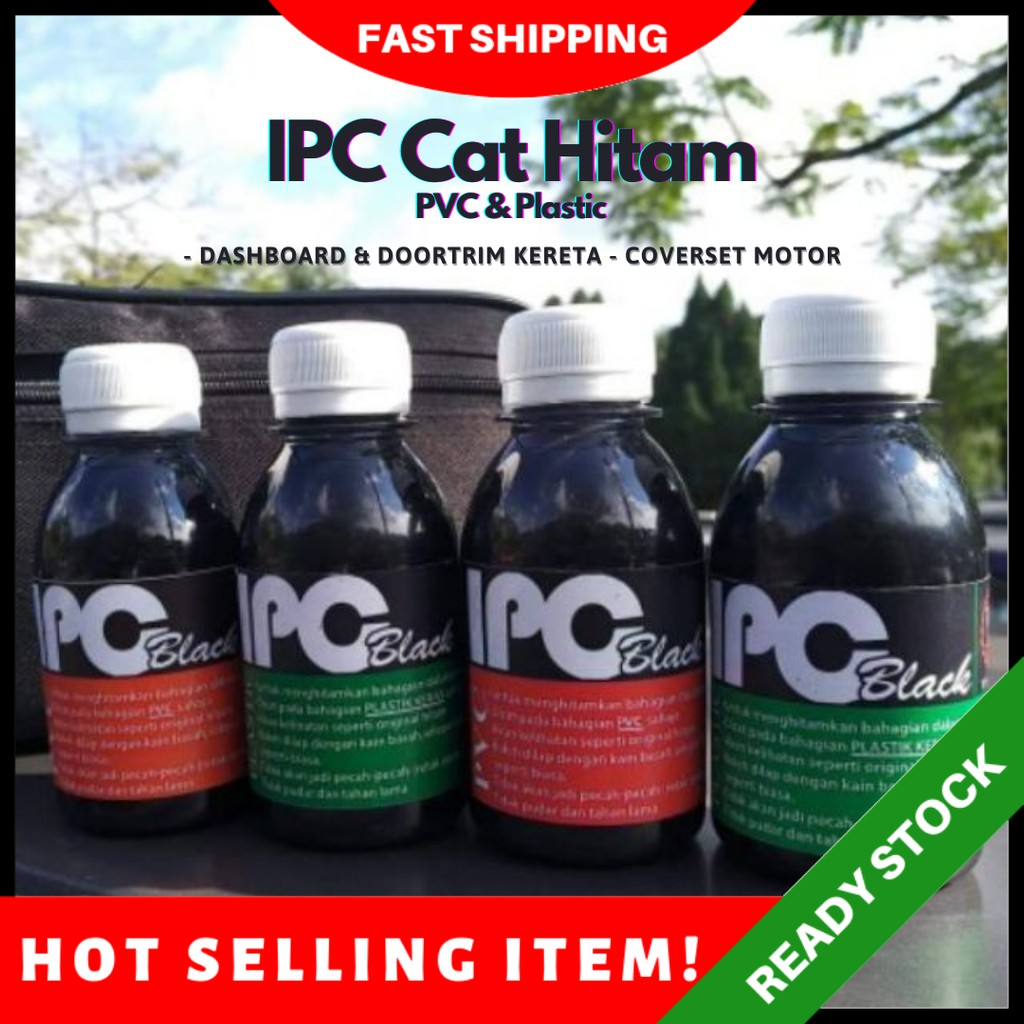 IPC Black Paint Set Plastic PVC Coverset Motor Dashboard Doortrim Wira ...