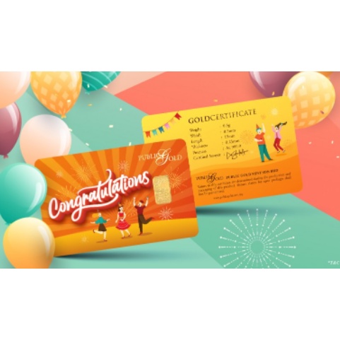 Public Gold Bullion Bar PG 0.5g (Au 999.9) 24K - Congratulations ...