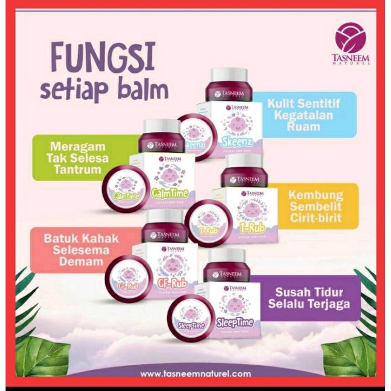 Tasneem Naturel Balm 💥 CF Rub 💥 T Rub 💥 Calm Time 💥 Sleep Time | Shopee ...